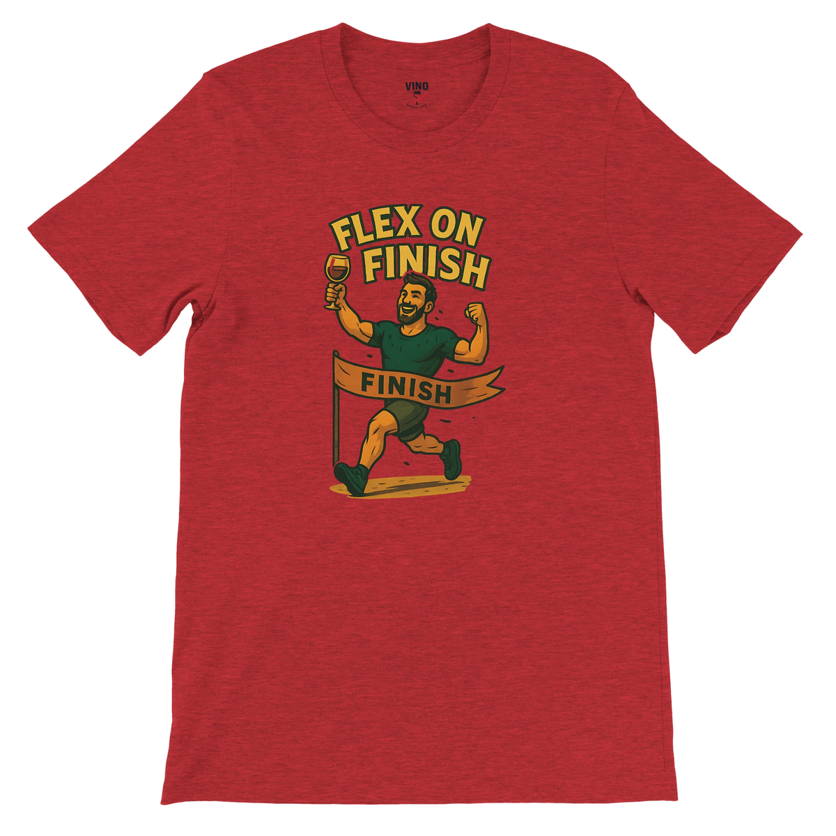 Flex on the Finish Casual Men's T-Shirt – Perfect for Wine Lovers and ...